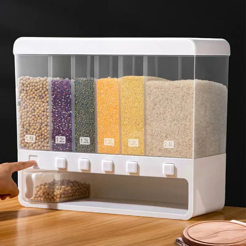 Multi-compartment Dry Food Storage Dispenser 6-container on Luulla