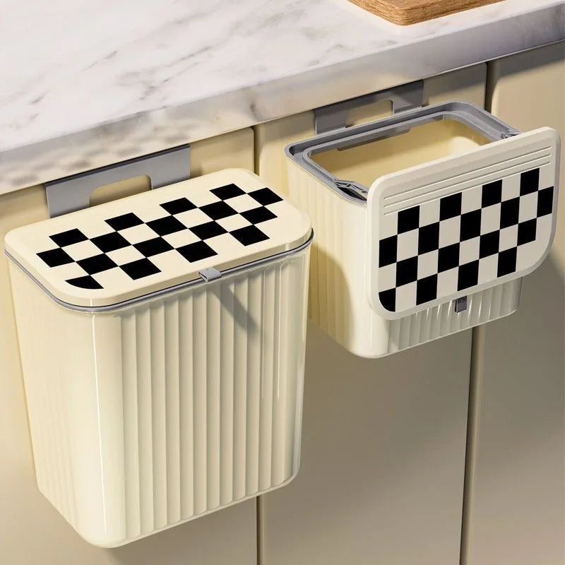 Dual Hanging Kitchen Waste Bins With Lids on Luulla