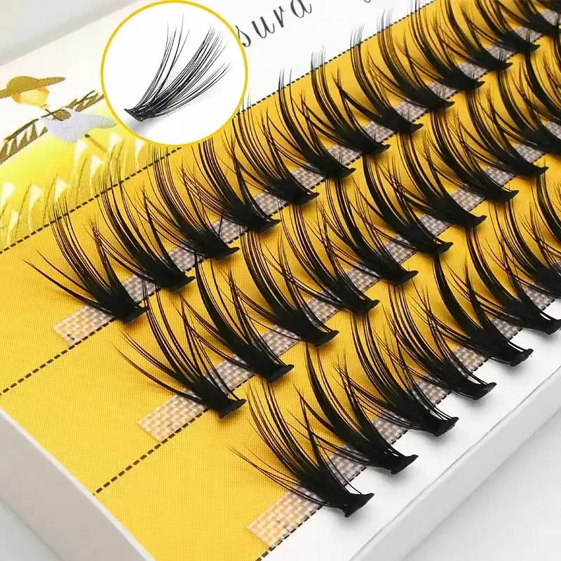 Natural Wispy Individual Cluster Eyelash Extensions Set on Luulla