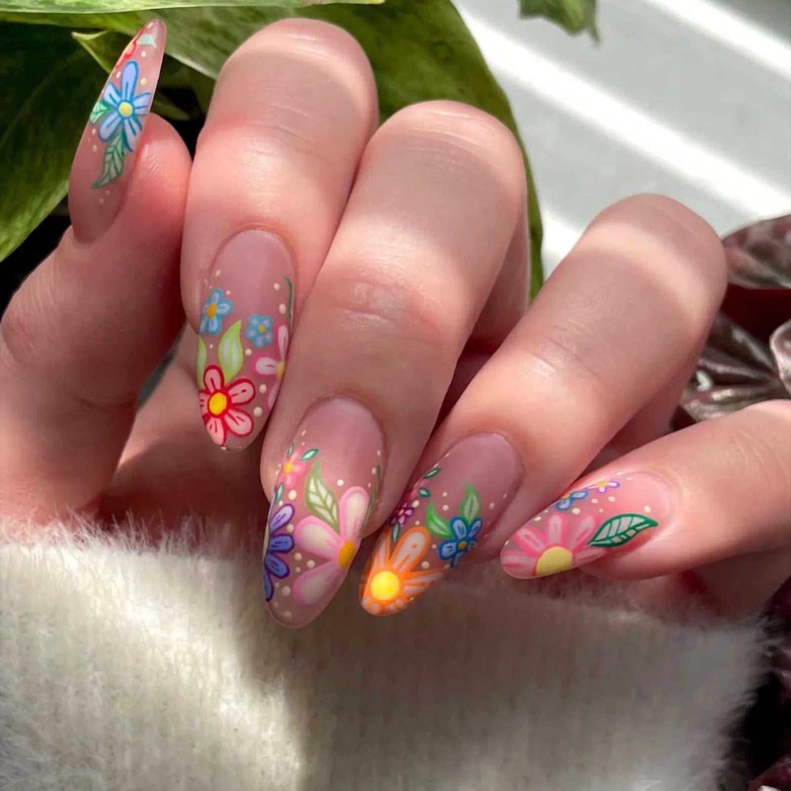 Floral Nail Art Hand-painted Long Lasting Design on Luulla
