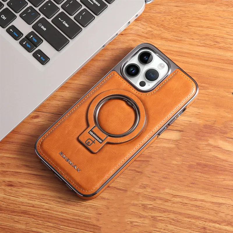 Leather Iphone Case With Ring Holder Stand on Luulla