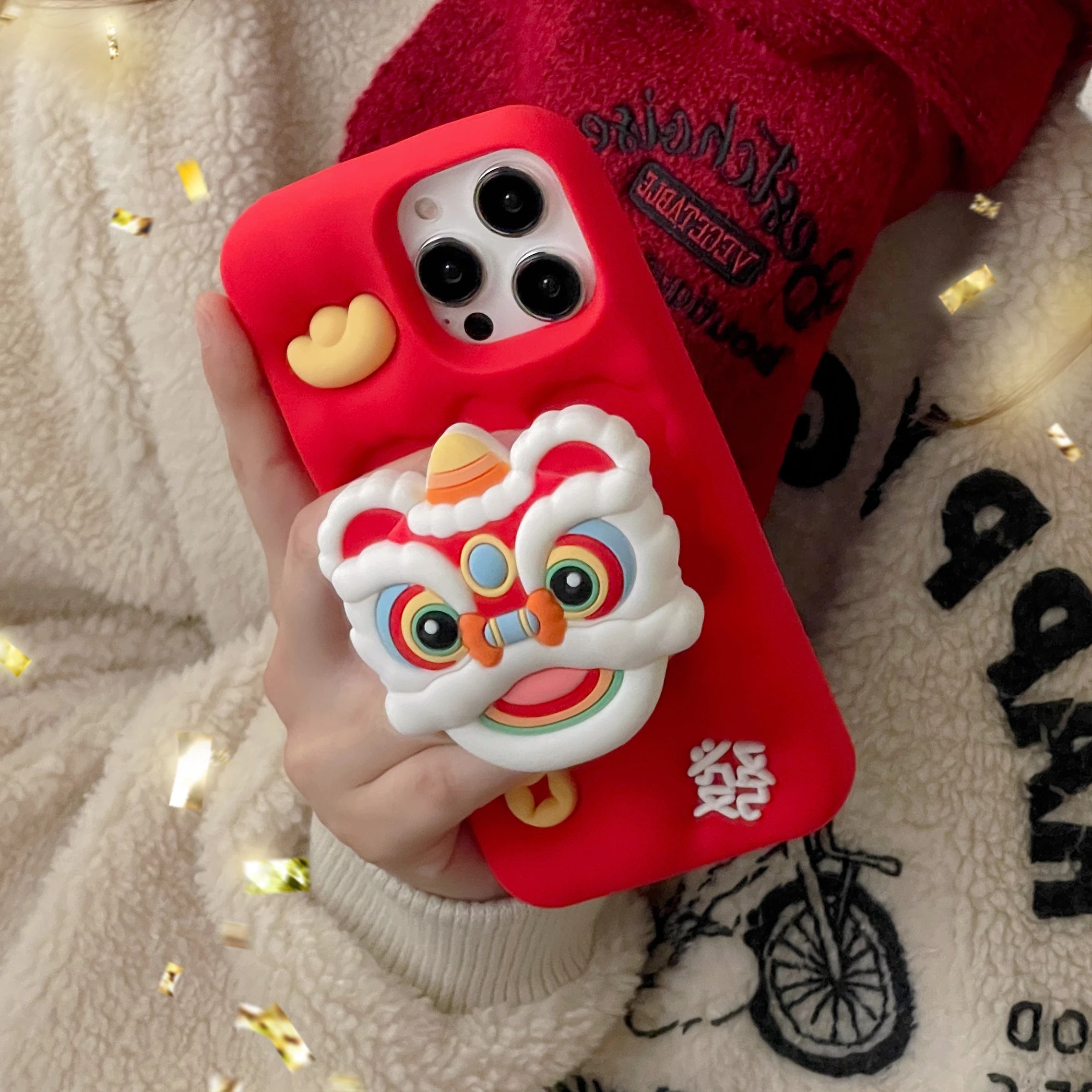 Red Lion Dance Iphone Case With 3d Design on Luulla