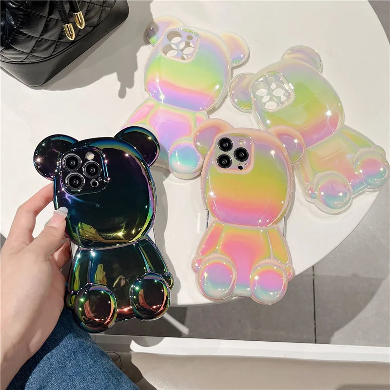 Holographic Teddy Bear Iphone Case Cute Protector on Luulla