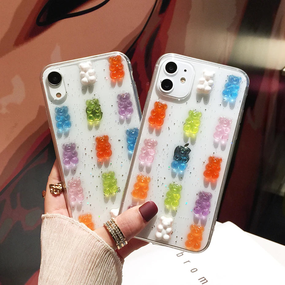 Cute Glitter Gummy Bear Phone Case Cover on Luulla