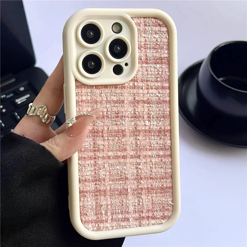 Stylish Pink Tweed Texture Phone Case on Luulla