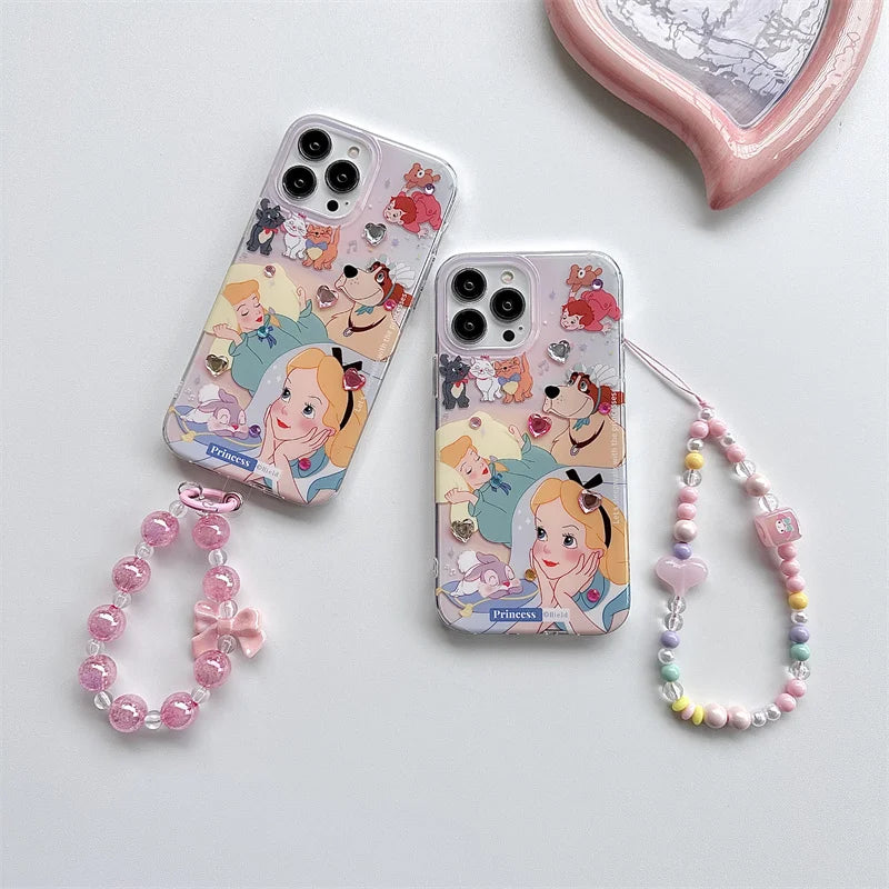 Cute Cartoon Princess Iphone Case With Bead Strap on Luulla