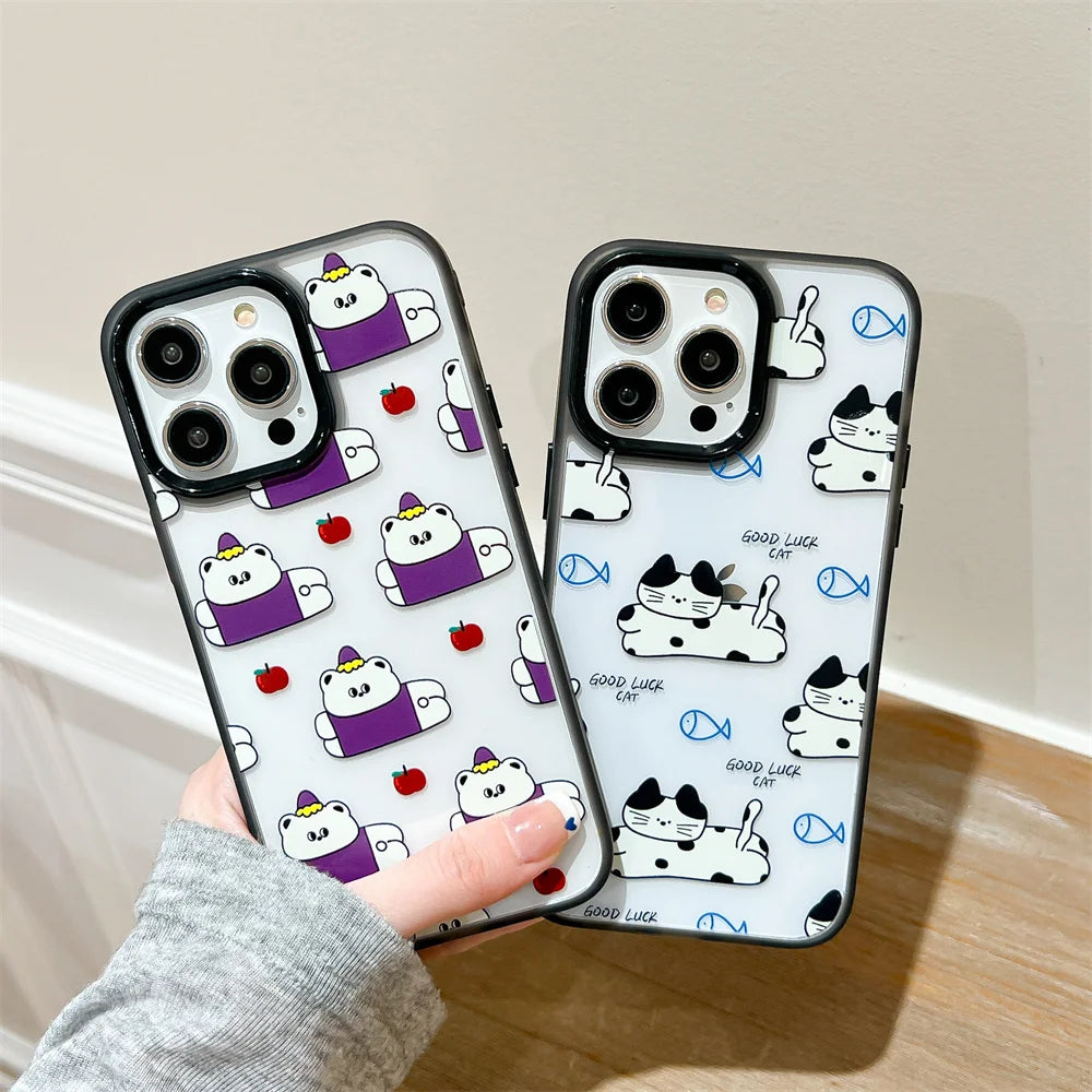 Cute Cartoon Cat Iphone Protective Case Set on Luulla