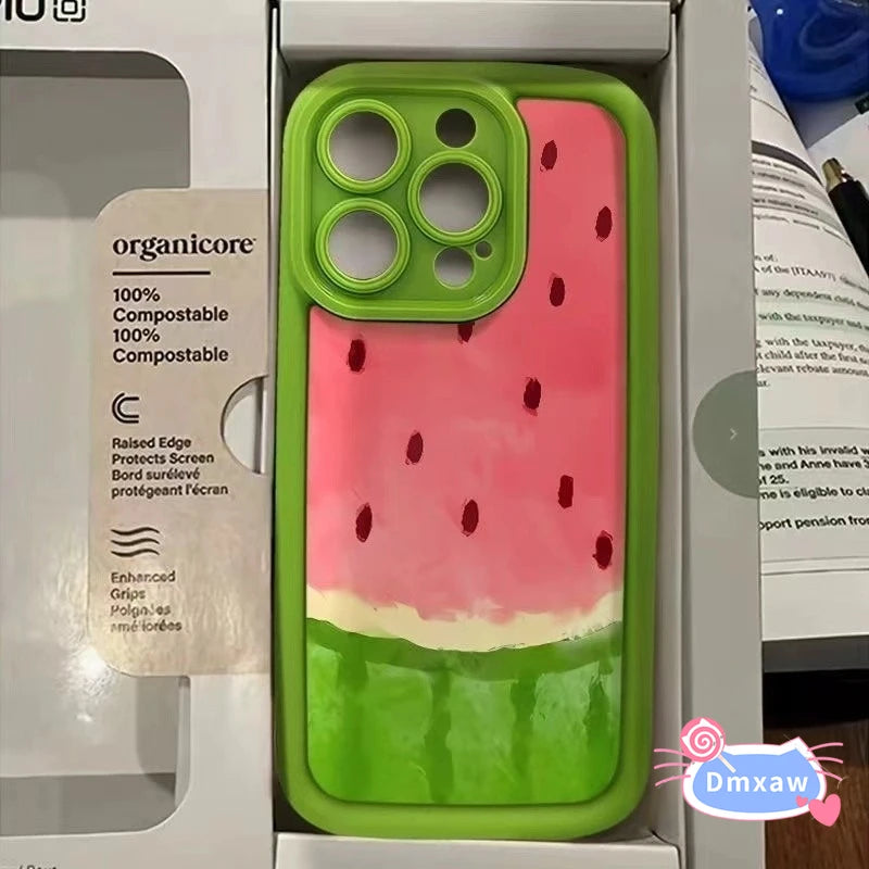 Watermelon Design Compostable Iphone Case - Green on Luulla