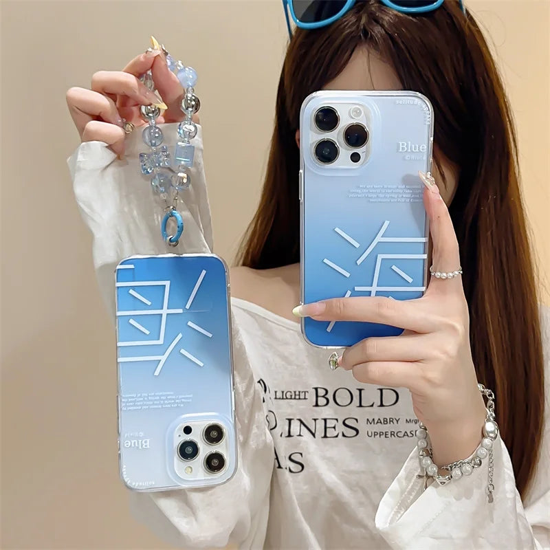 Blue Gradient Beaded Phone Case For Iphone on Luulla