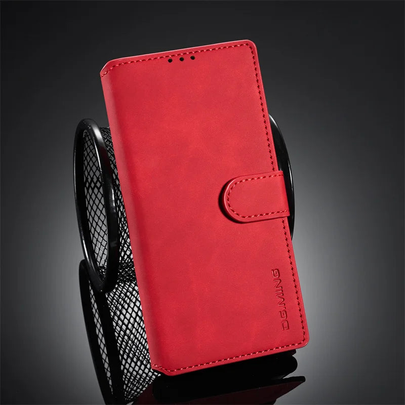 Premium Red Leather Wallet Phone Case on Luulla