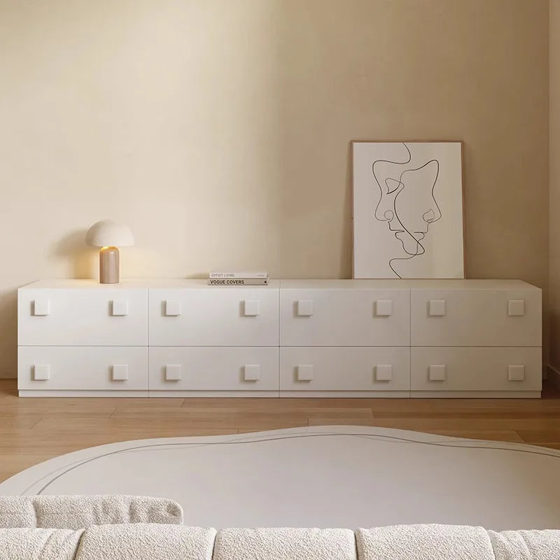 Modern Minimalist White Low-profile Storage Cabinet on Luulla