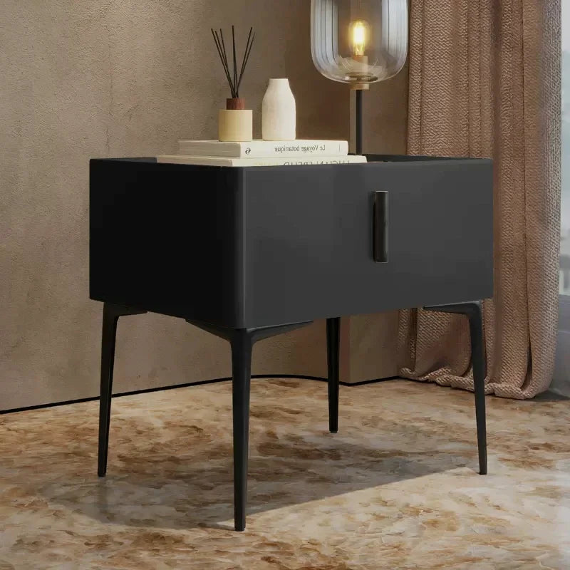 Modern Black Nightstand With Sleek Minimalist Design on Luulla