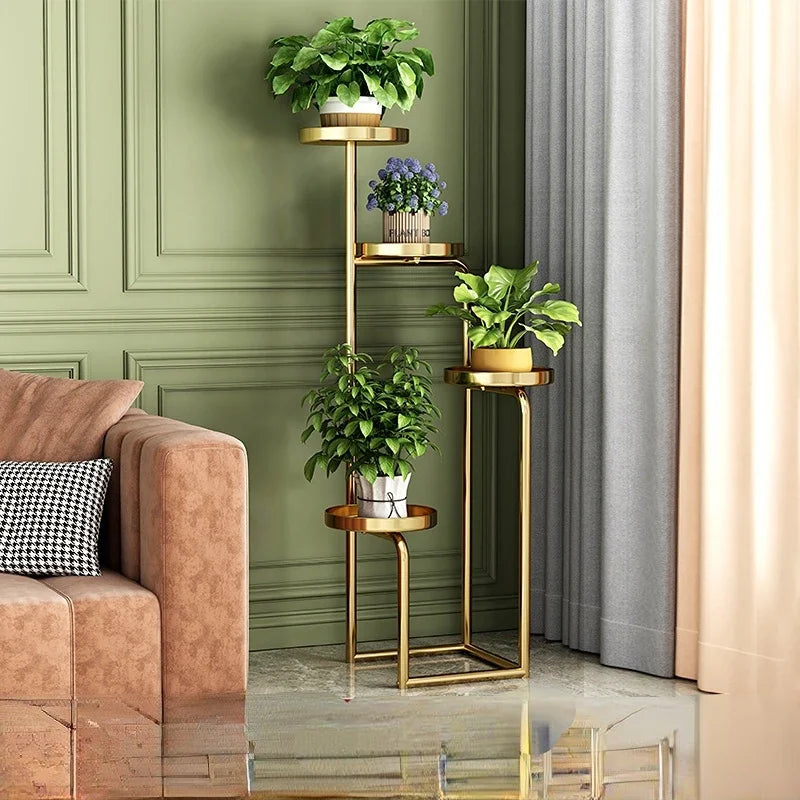 Four-tier Gold Plant Stand For Indoor Display on Luulla