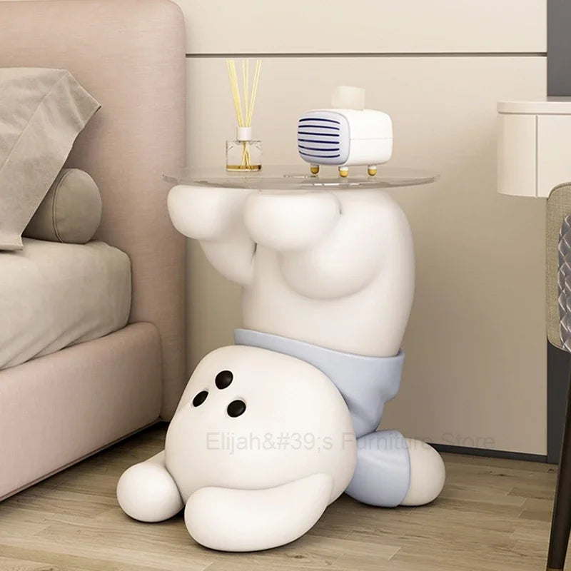 Adorable Bear-shaped Table With Glass Top on Luulla