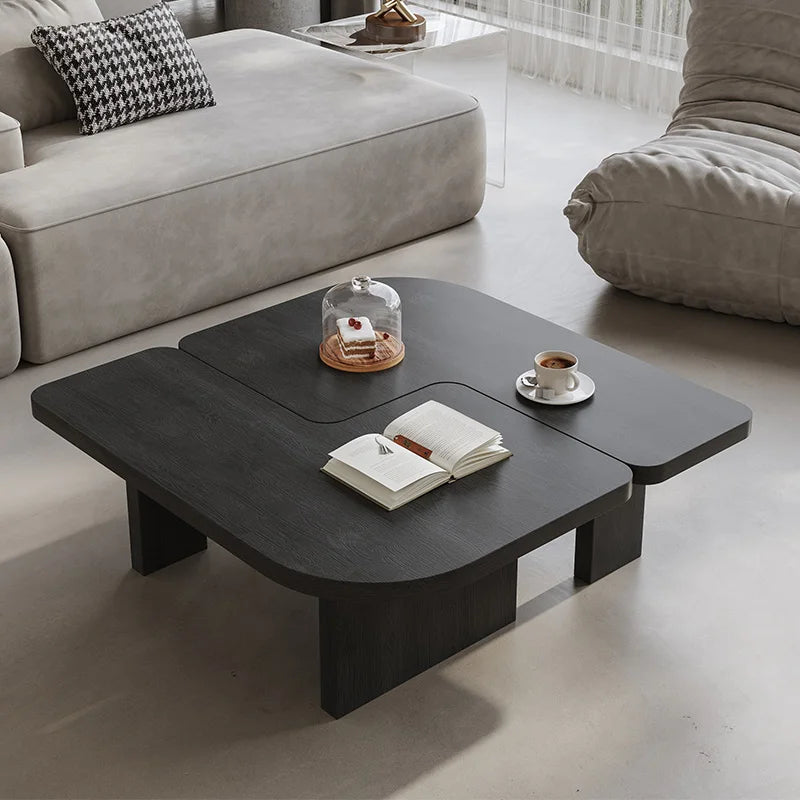 Modern Black Coffee Table With Interlocking Design on Luulla
