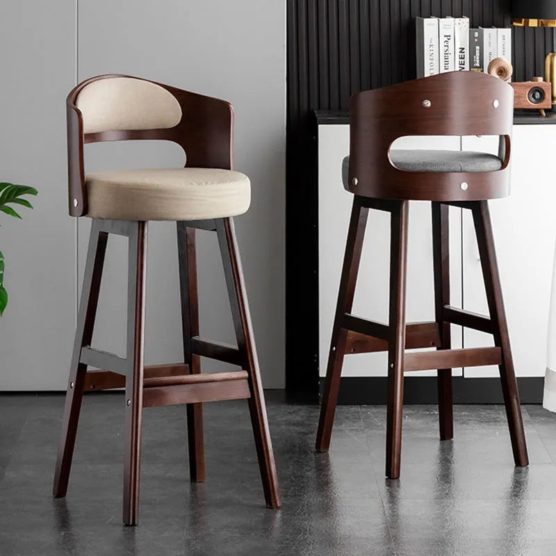 Modern Wooden Bar Stools With Cushioned Seats on Luulla