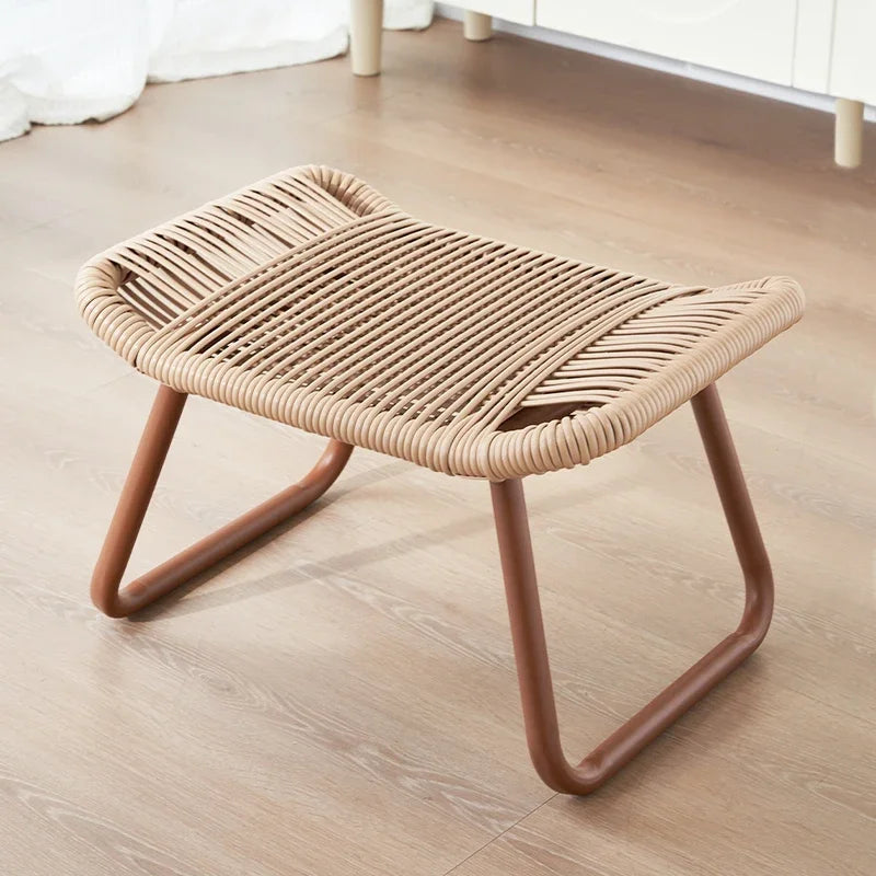 Natural Rattan Stool With Sturdy Metal on Luulla
