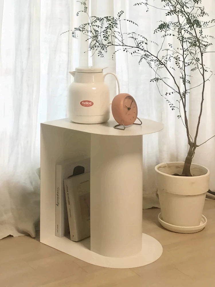 Modern Minimalist White Cube Side Table Stand on Luulla