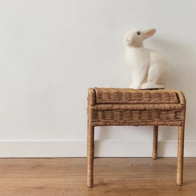 Handmade Wicker Stool With Adorable Bunny on Luulla
