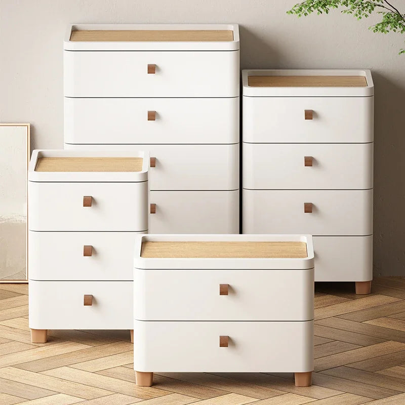 Modern Wooden Top White Storage Drawer Set on Luulla