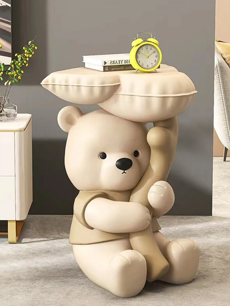 Adorable Bear Side Table With Storage Shelf on Luulla