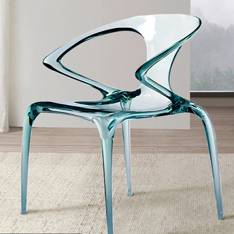 Modern Transparent Curved Acrylic Accent Chair Design on Luulla
