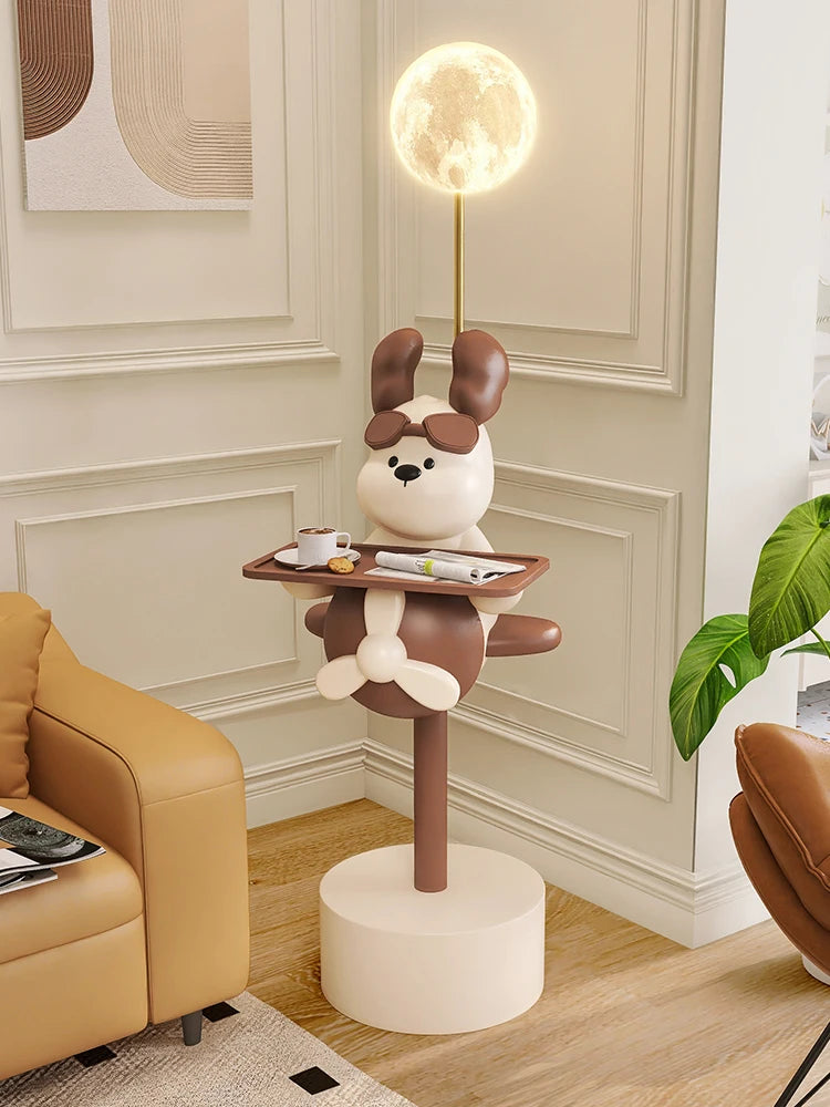 Whimsical Bunny Standing Side Table With Tray on Luulla