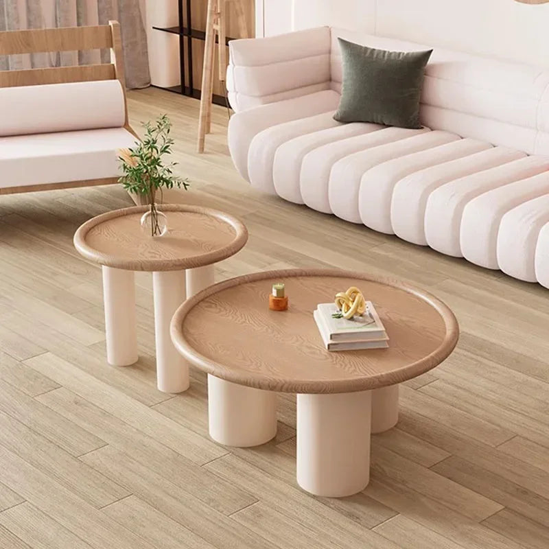 Modern Round Wooden Coffee Tables With Sculpted Legs on Luulla