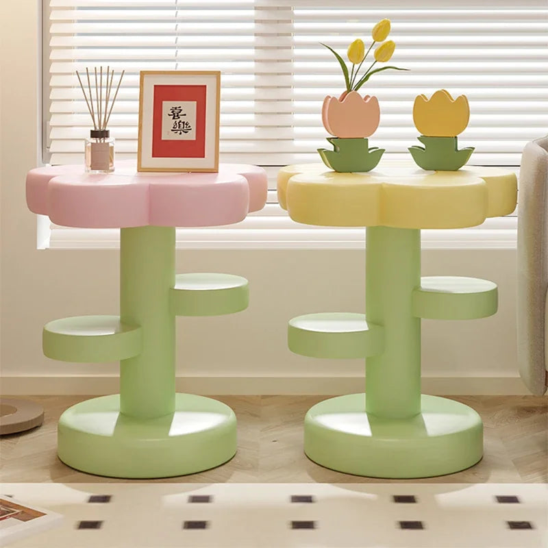 Colorful Flower-shaped Tables With Multi-level Shelves on Luulla