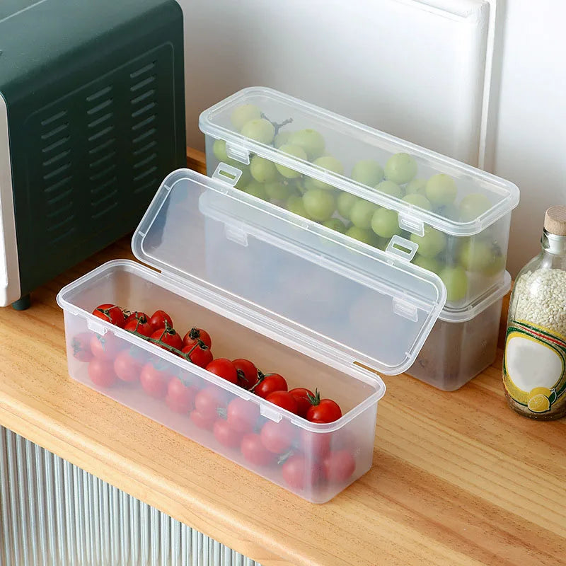 Clear Stackable Long Plastic Storage Containers Set on Luulla