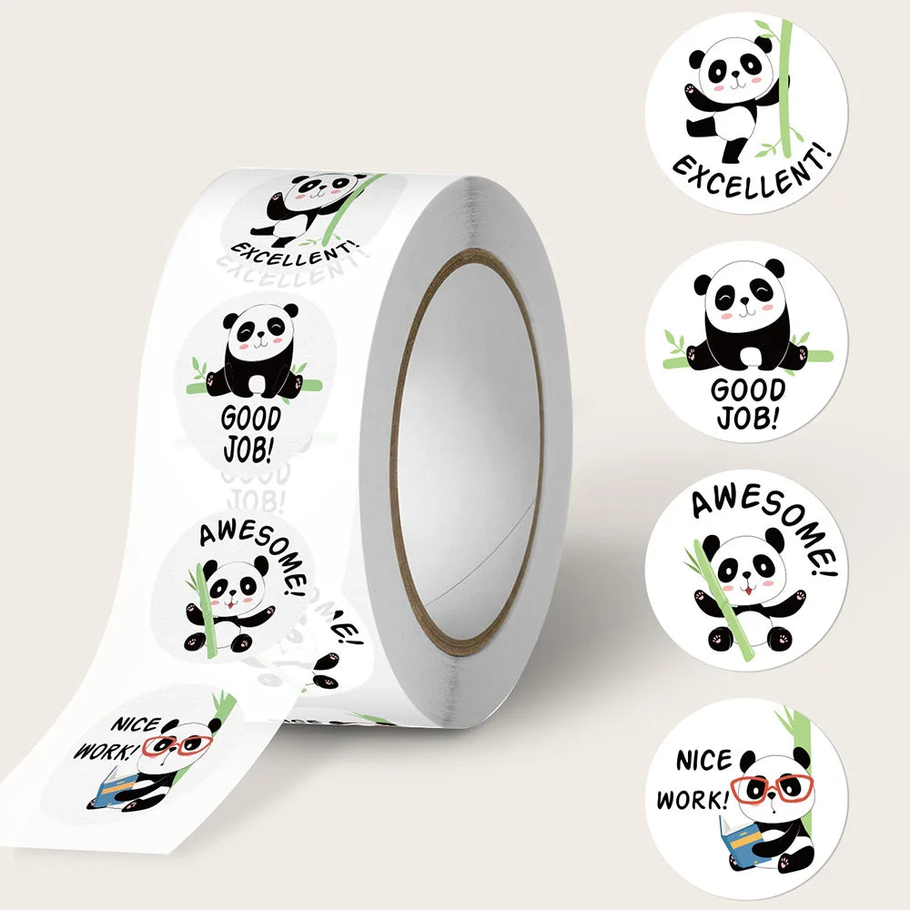 Motivational Panda Stickers Roll, Positive Reinforcement Decor on Luulla