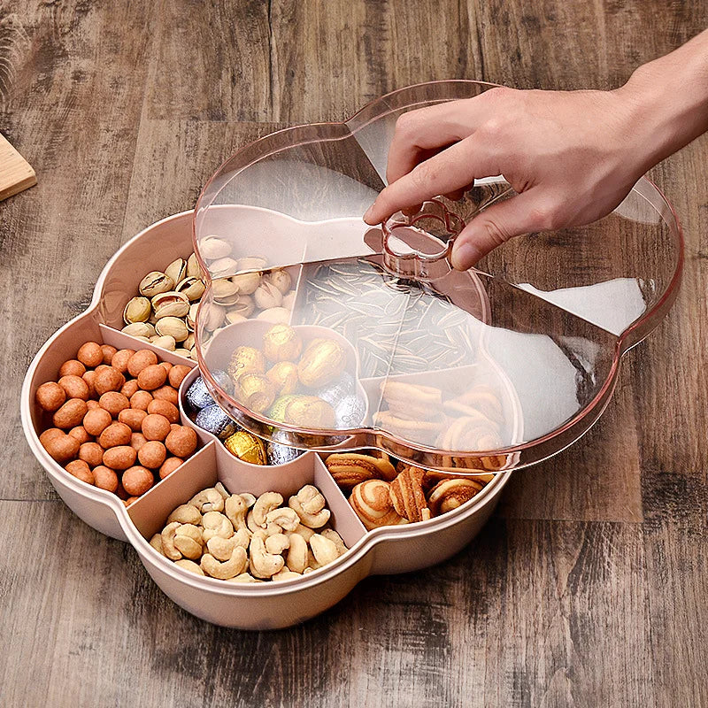 Rotating Snack Box With Six Compartments Lid on Luulla
