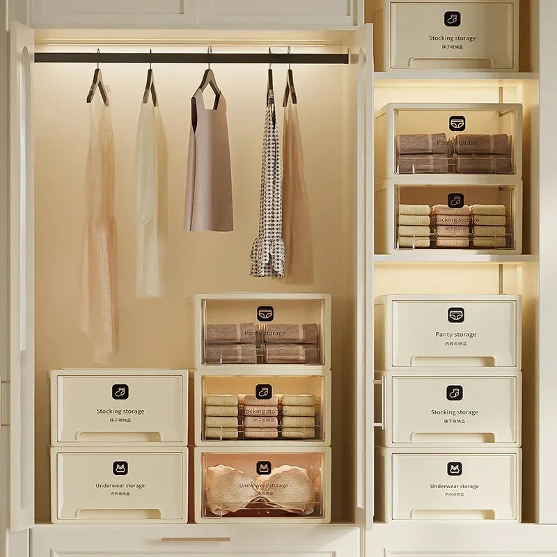 Versatile Closet Storage Boxes With Handles, on Luulla