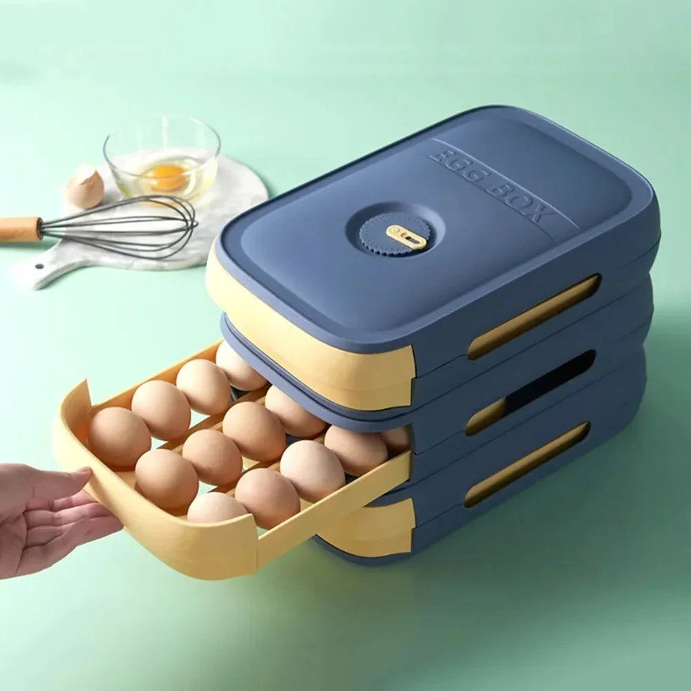 Stackable Egg Container With Sliding Drawer Design on Luulla