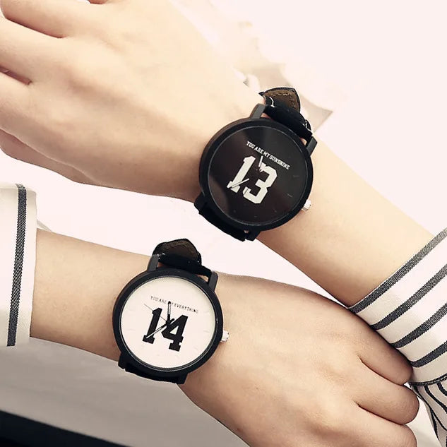 Minimalist Black And White Digital Couple Watches on Luulla