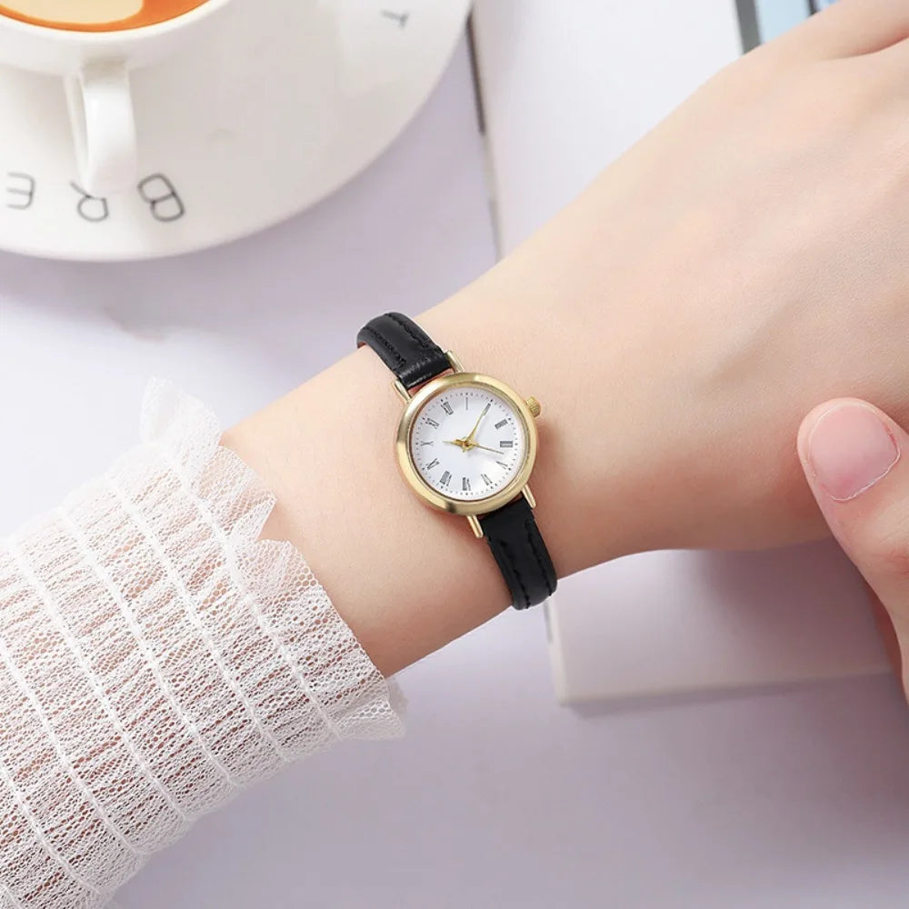 Classic Gold Bezel Watch With Black Strap on Luulla