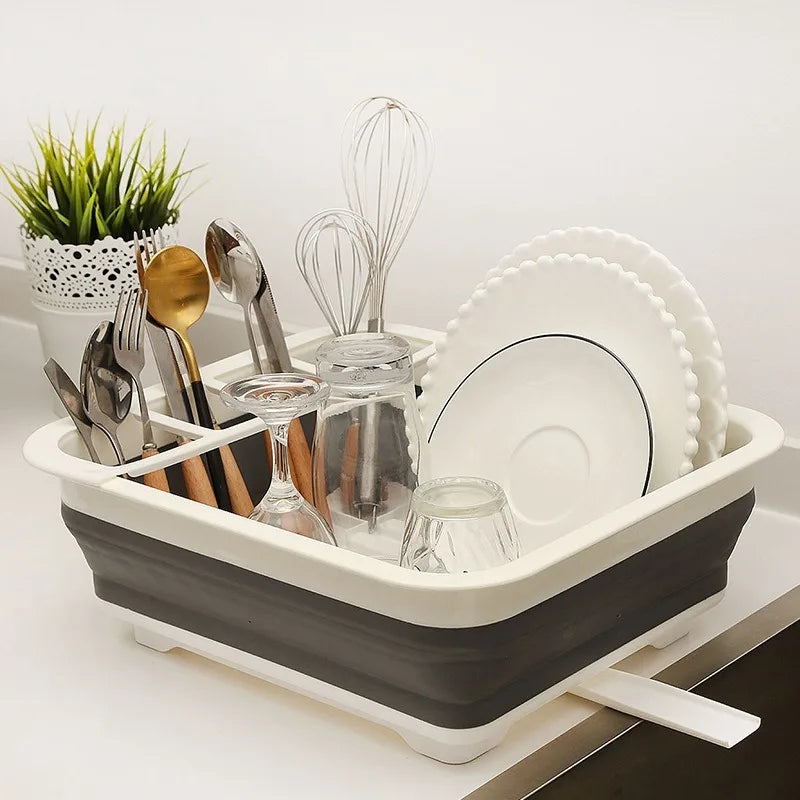 Collapsible Dish Drying Rack With Utensil Holder on Luulla