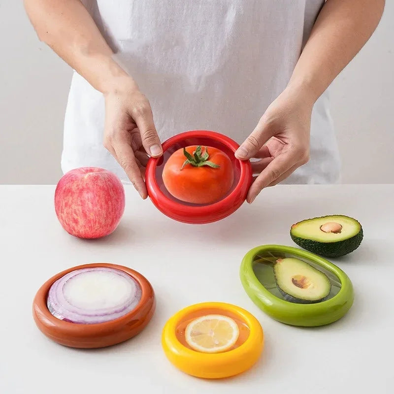 Reusable Silicone Food Savers With Colorful Lids on Luulla
