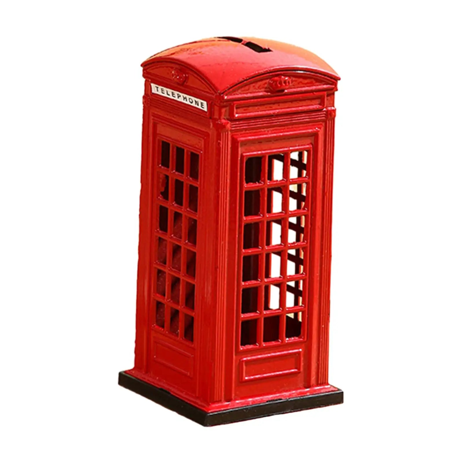 Vintage Red British Phone Booth Coin Bank on Luulla