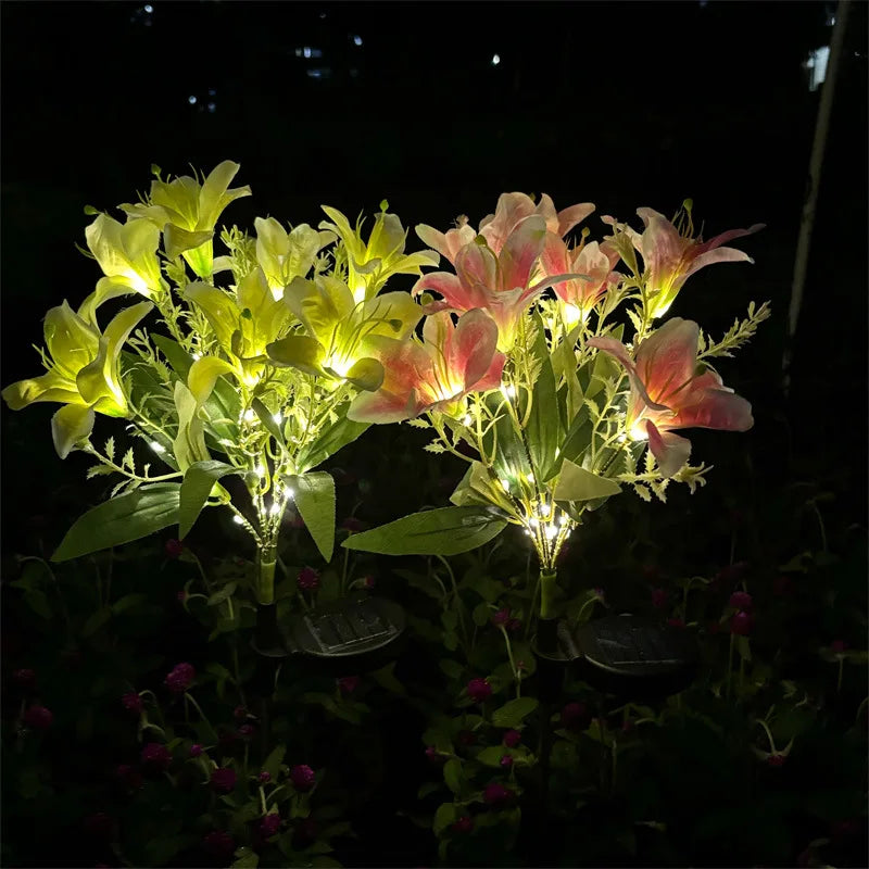 Solar-powered Led Lily Flower Garden Lights on Luulla