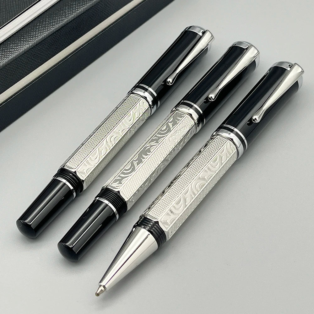 Luxurious Silver Engraved Twist Action Ballpoint Pens on Luulla