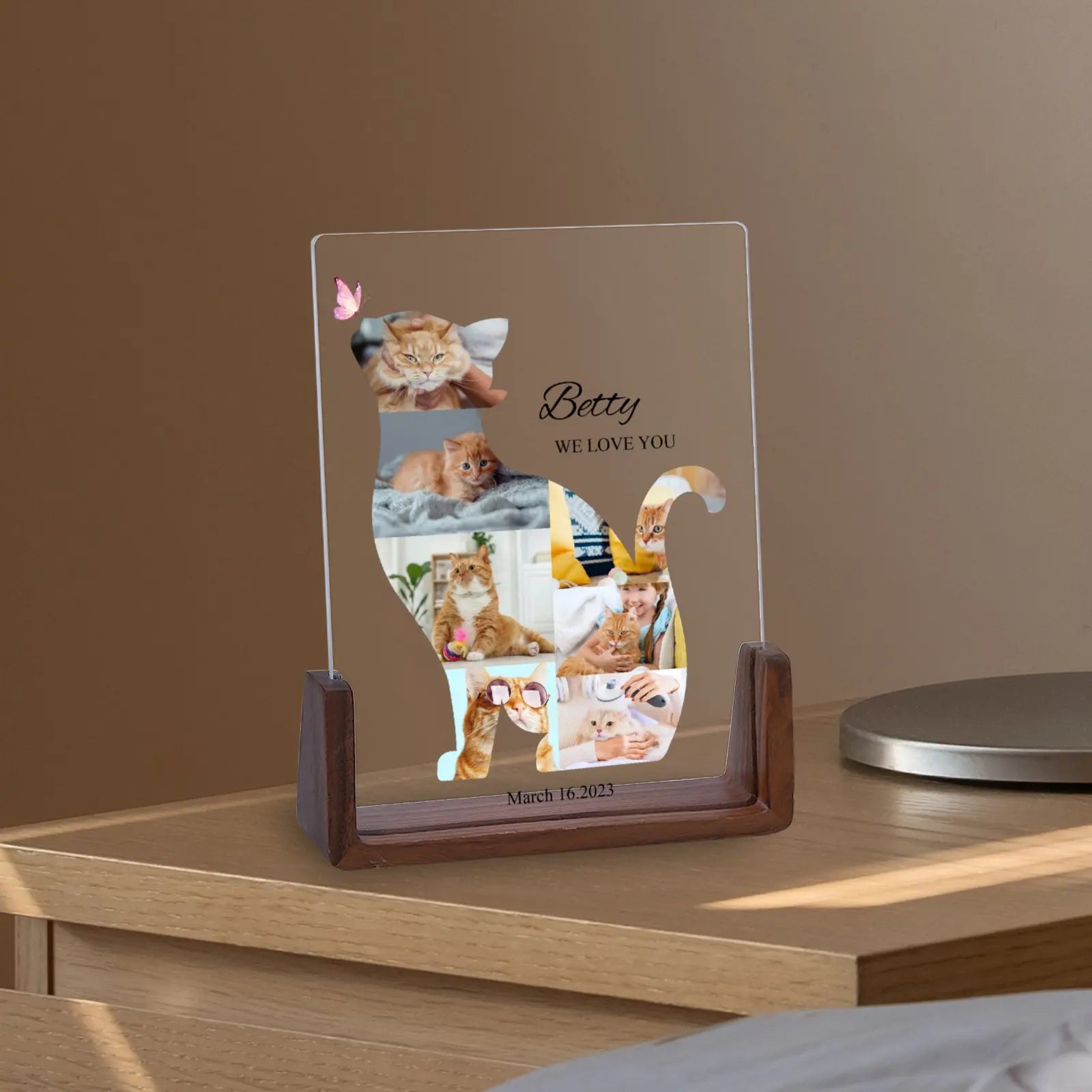 Custom Cat-shaped Photo Display With Stand on Luulla