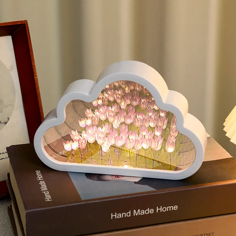 Cloud-shaped Led Lamp With Floral Design on Luulla
