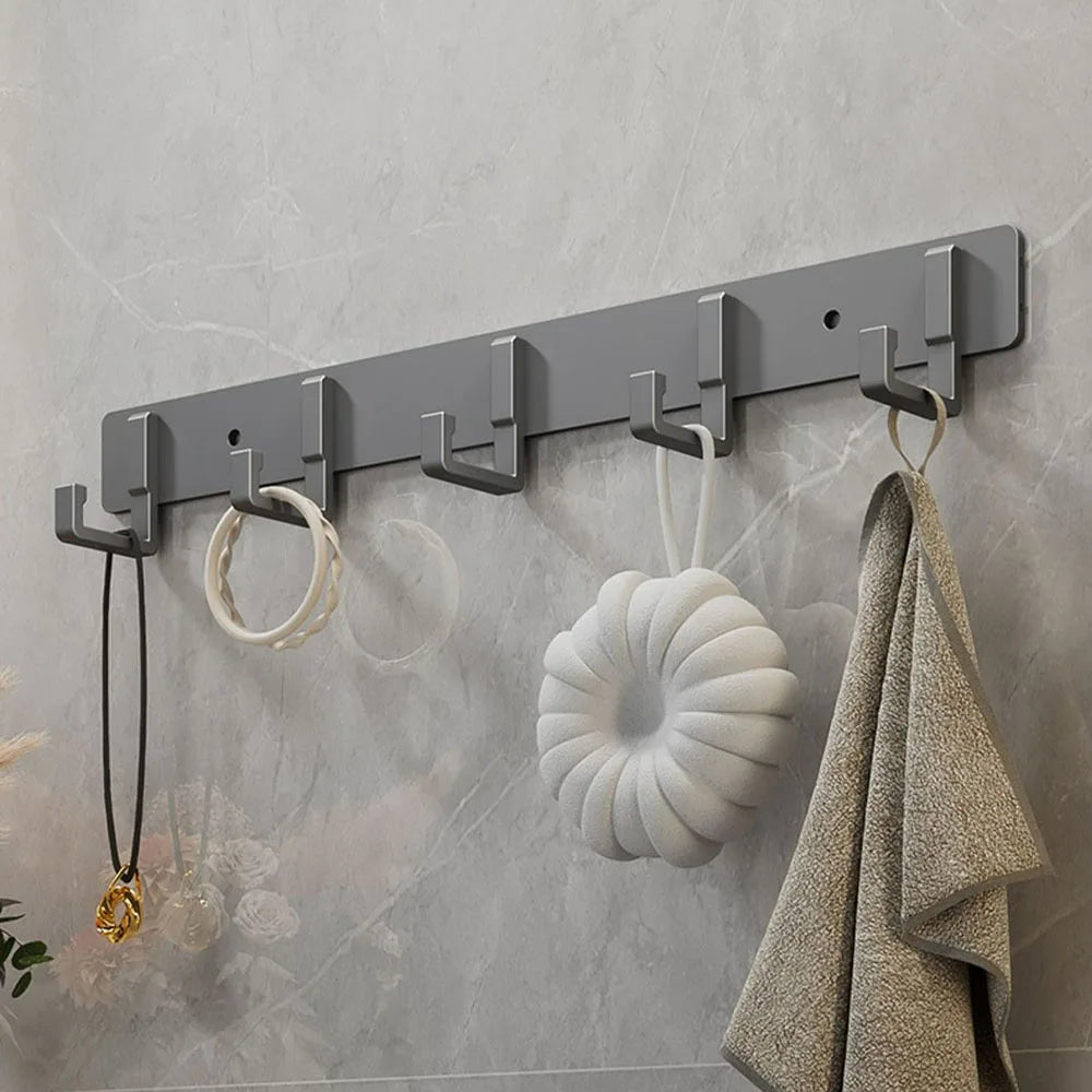 Wall-mounted Gray Metal Multi-hook Organizer Rack on Luulla