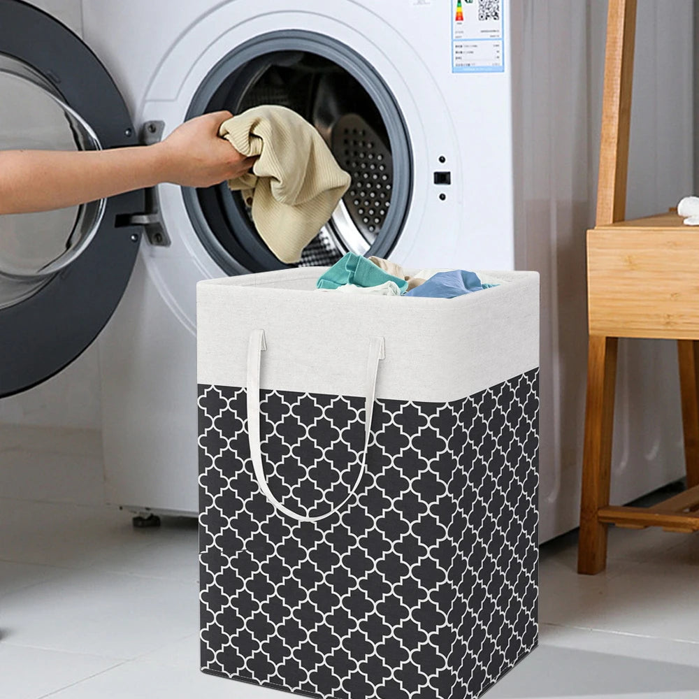 Collapsible Laundry Hamper With Geometric Pattern Design on Luulla