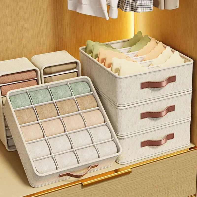 Multi-compartment Foldable Drawer Organizer With Handles on Luulla