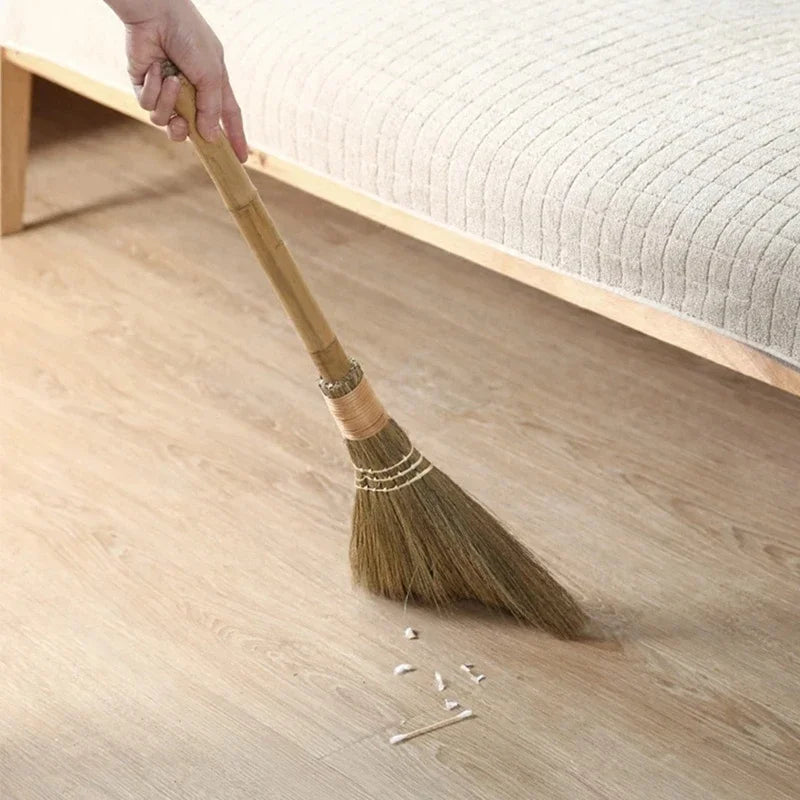 Handmade Bamboo Handle Straw Broom For Cleaning on Luulla