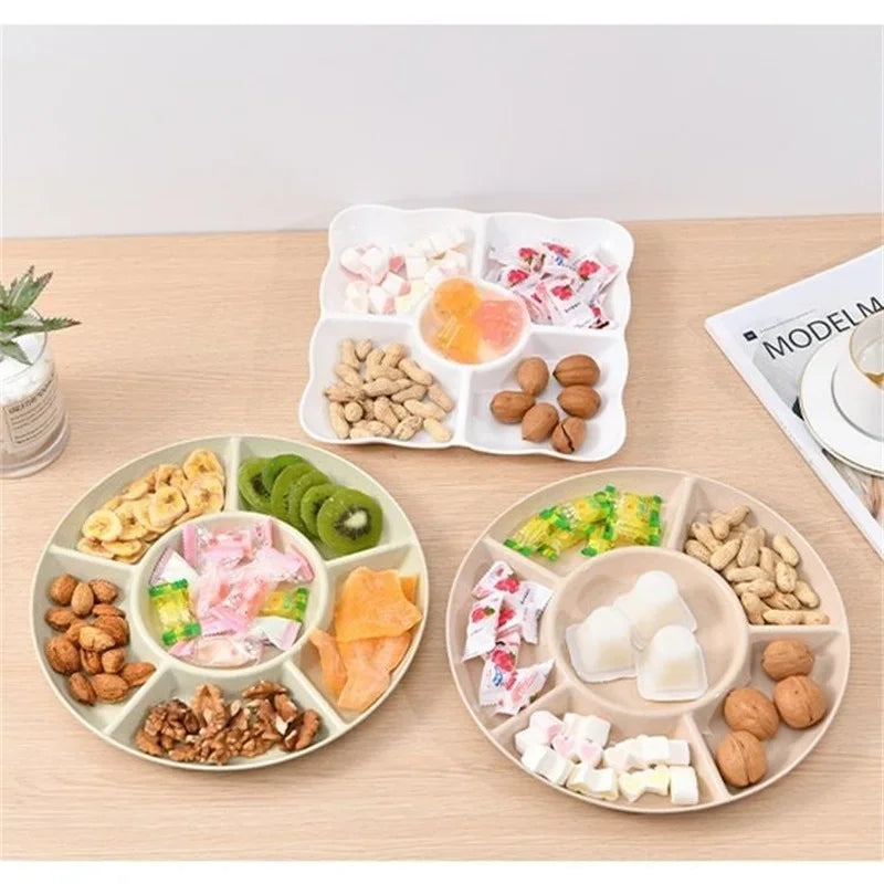 6-compartment Snack Tray With Rotating Lid on Luulla
