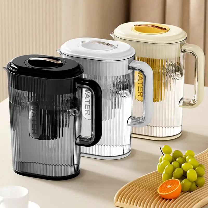 Ribbed Plastic Water Pitchers With Lids Trio on Luulla