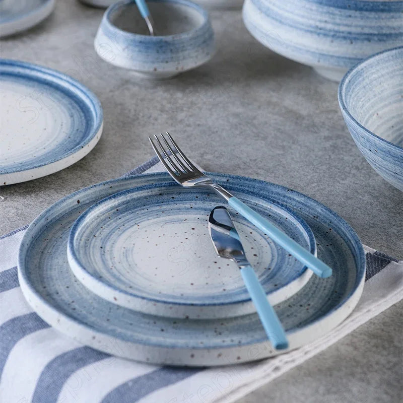 Blue Gradient Ceramic Dinnerware Collection, Handcrafted Stoneware ...